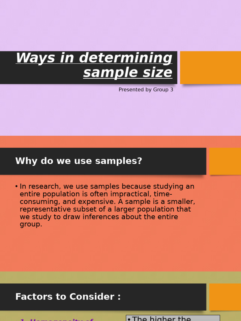 Ways To Determine The Sample Size | PDF | Sampling (Statistics ...