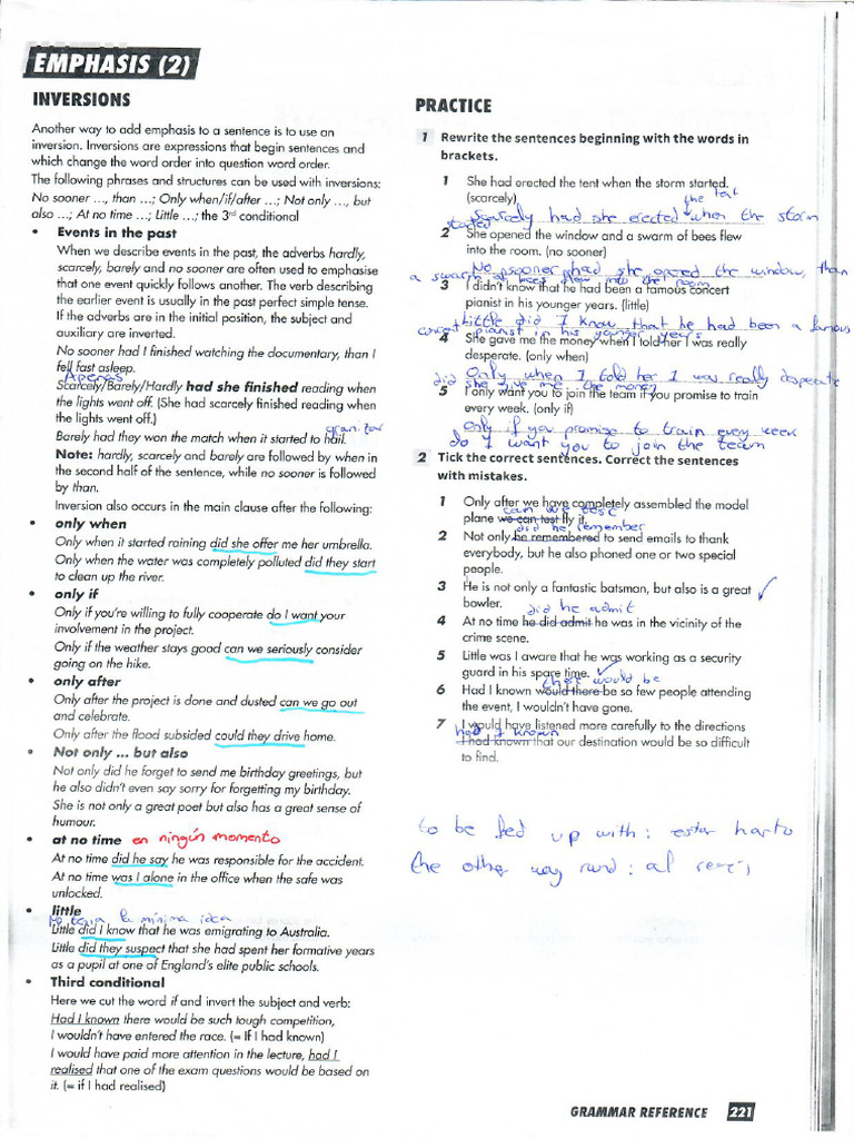 Emphasis - Inversions c1 | PDF