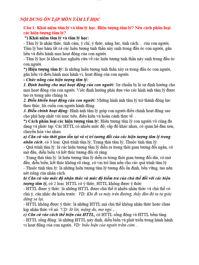 Noi Dung On Tap Tam Li Hoc Dai Cuong Ajc 9263 | PDF