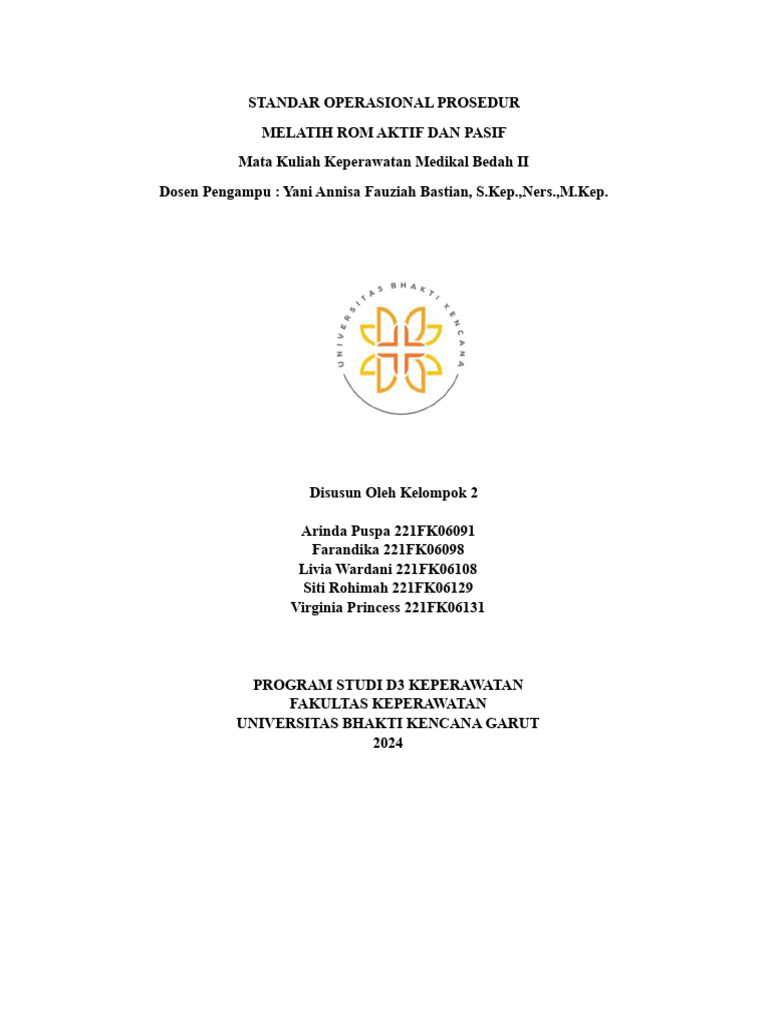 Sop Melatih Rom Kel 2 KMB Ii | PDF