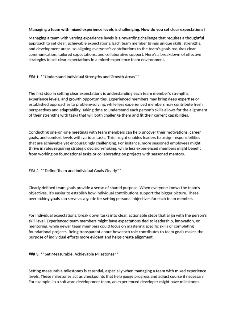 Team Management - Garishma | PDF | Mentorship | Goal