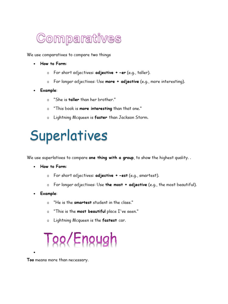 Comparatives and Superlatives | PDF | Foreign Language Studies