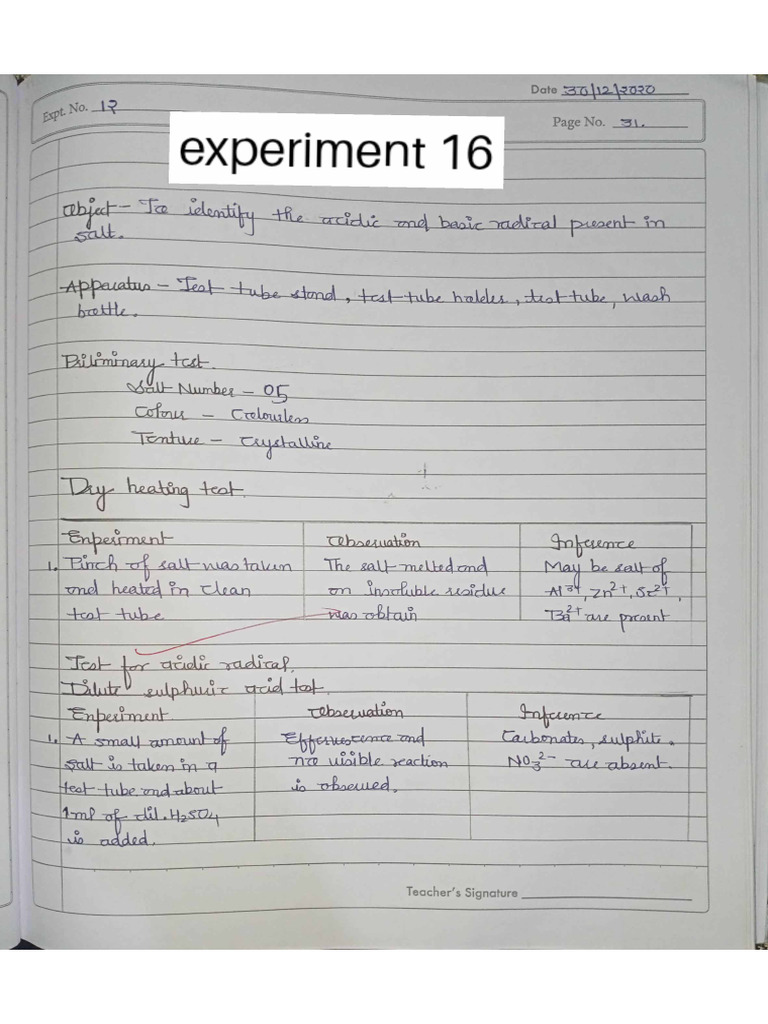 Experiment 16 Chemistry | PDF