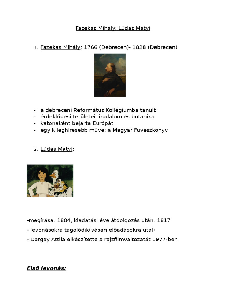 Fazekas Mihály Ludas Matyi | PDF