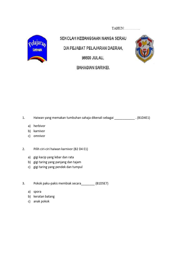 Uasa Sains T3 | PDF