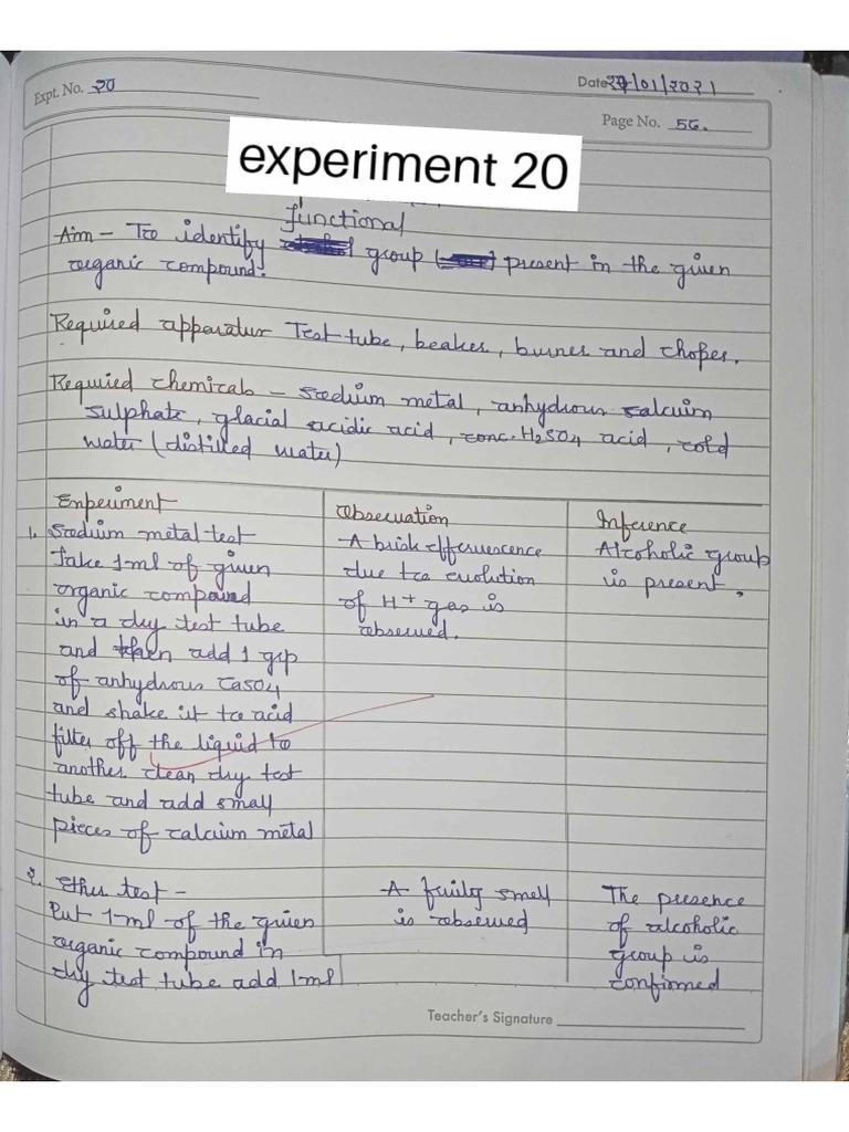 Experiment 20 chemistry | PDF