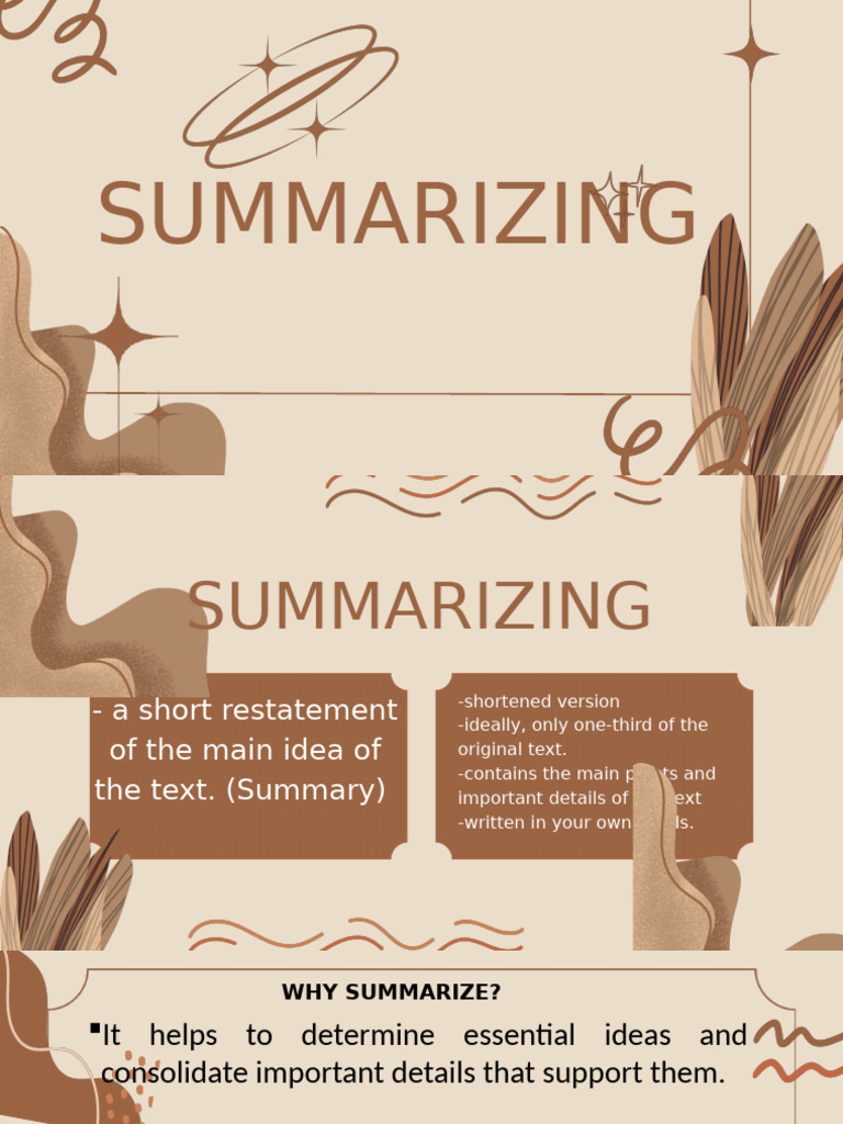 Summarizing 121601 | PDF | Cognitive Science | Human Communication