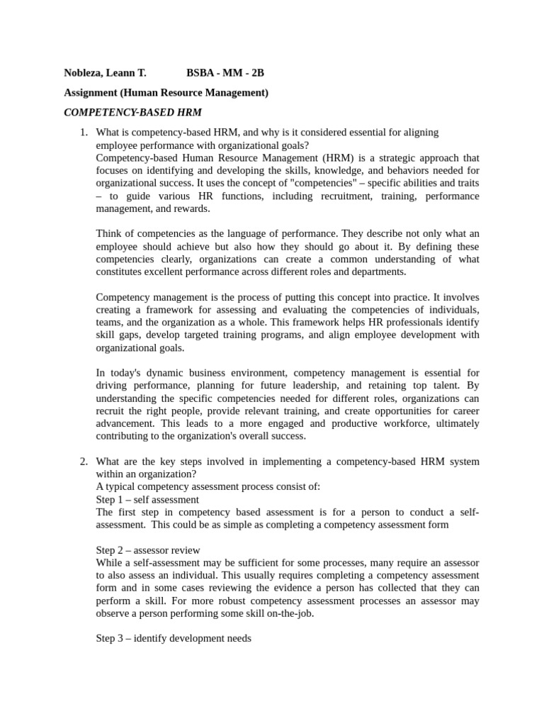 Competency-Based HRM Essentials | PDF | Human Resource Management ...