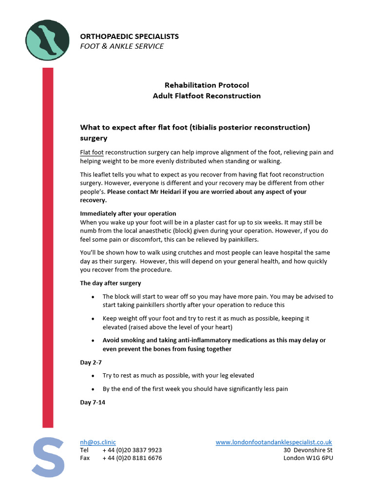Rehab Flat Foot Final Slb | PDF | Foot | Surgery