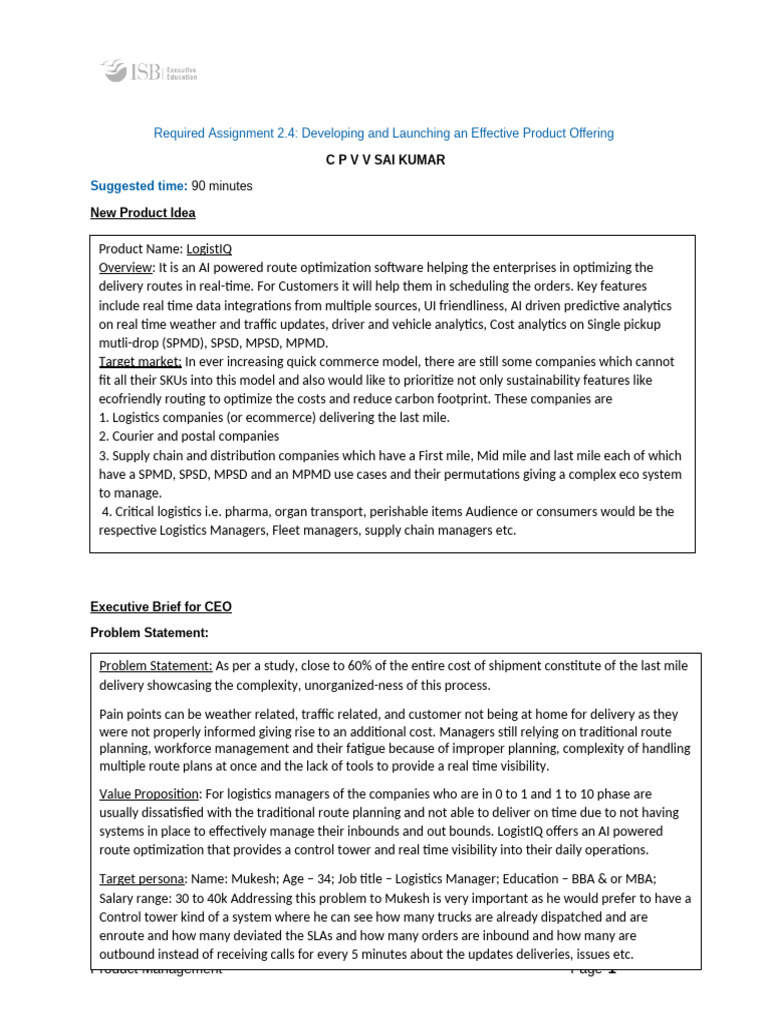 AI Route Optimization for Logistics | PDF | Logistics | Analytics