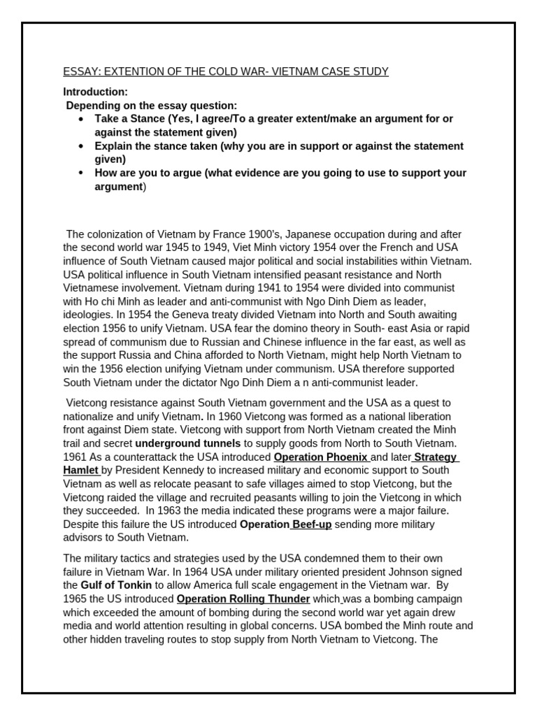 VIETNAM ENG ESSAY | PDF | Viet Cong | Vietnam War