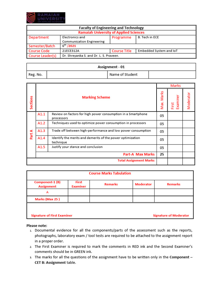 21ECE312A Assignment Final | PDF | Embedded System | Computer Engineering