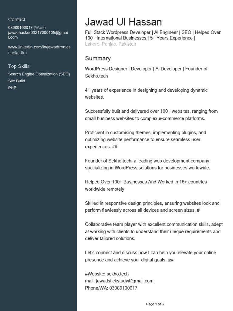 Profile-4 | PDF | Word Press | Web Development