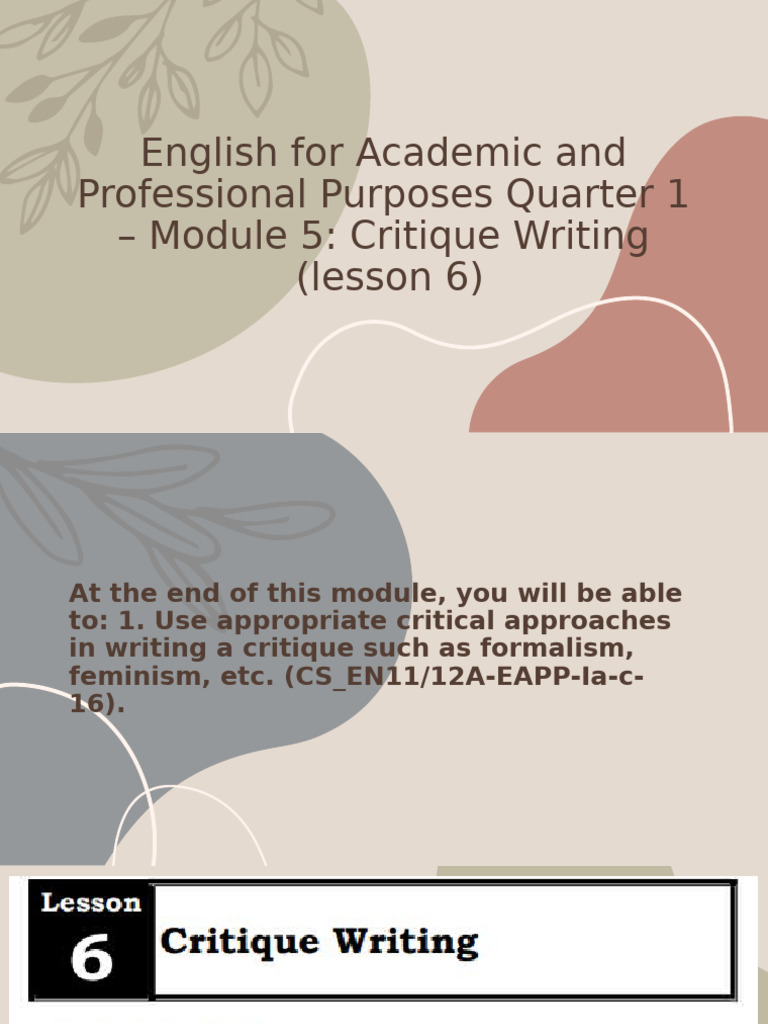 Module 5 Lesson 6 | PDF