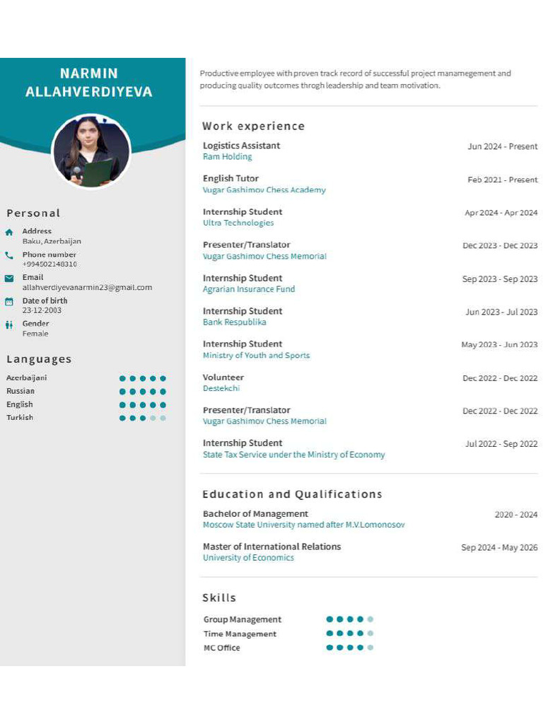 CV Narmin | PDF