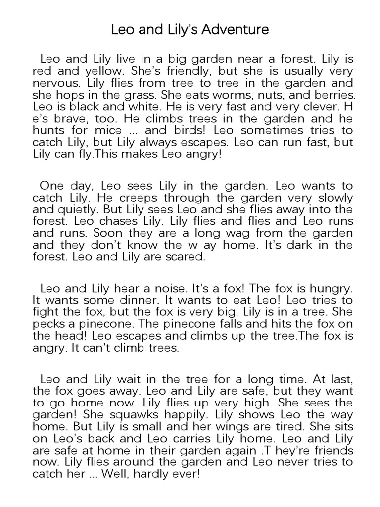 Leo and Lily's Forest Adventure | PDF | Language Arts & Discipline ...