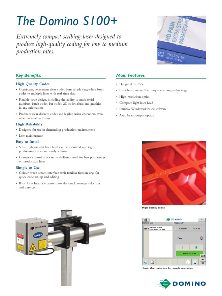 Laser Marking System Domino S100 | PDF | Typefaces | User Interface