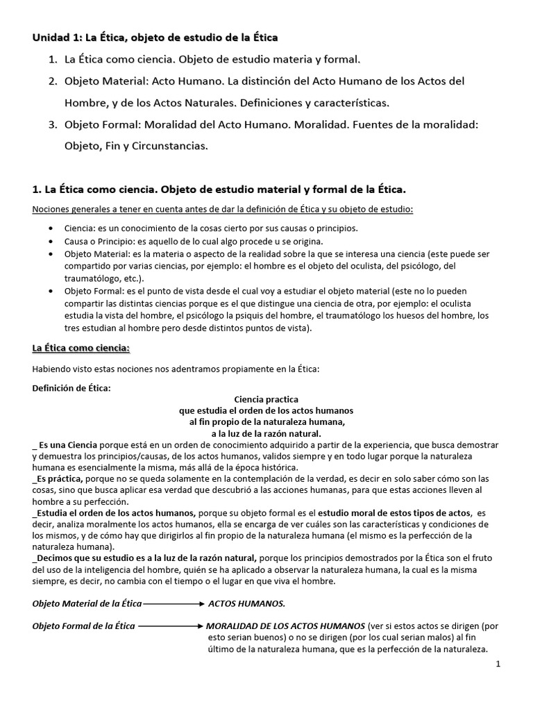 Objeto de estudio de la etica | PDF | Moralidad | Conocimiento