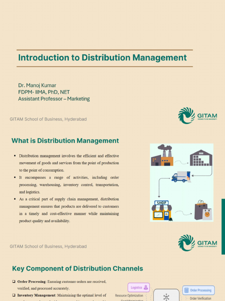 Unit - 4 Introduction To Distribution Management Notes. | PDF