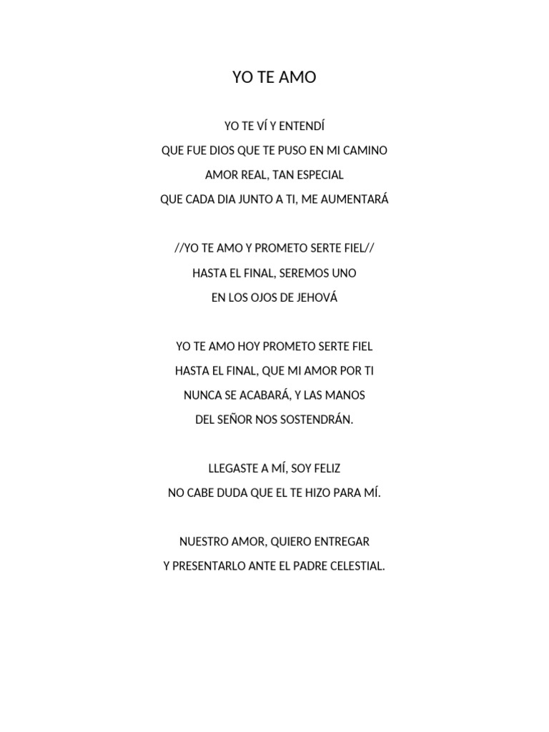 Yo Te Amo | PDF | Poesía