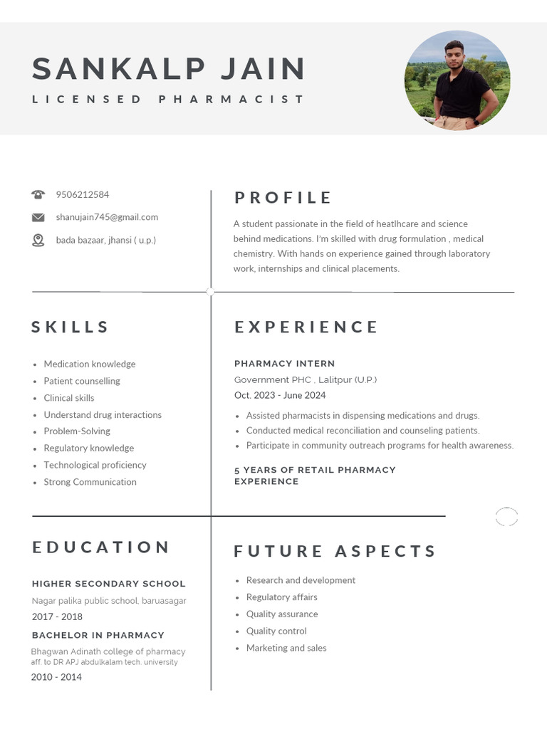 Grey Clean CV Resume Photo | PDF