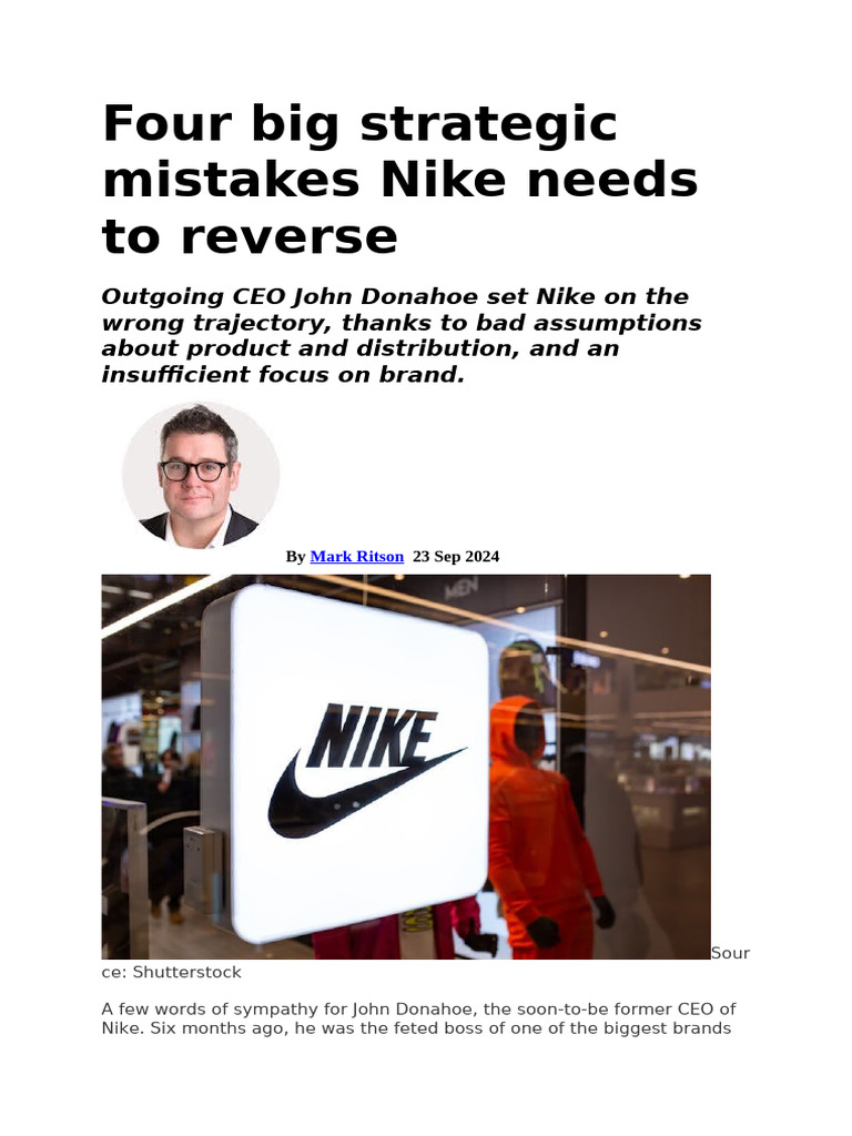 Nike's Strategic Missteps | PDF | Brand | Marketing