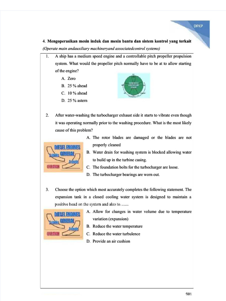 Marine Engineering Quiz | PDF | Diesel Engine | Internal Combustion Engine
