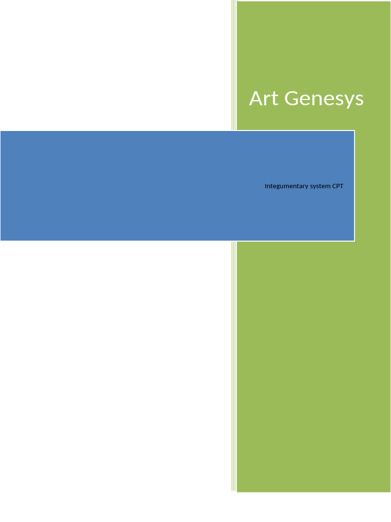 Integumentary System CPT Codes Guide | PDF | Biopsy | Wound