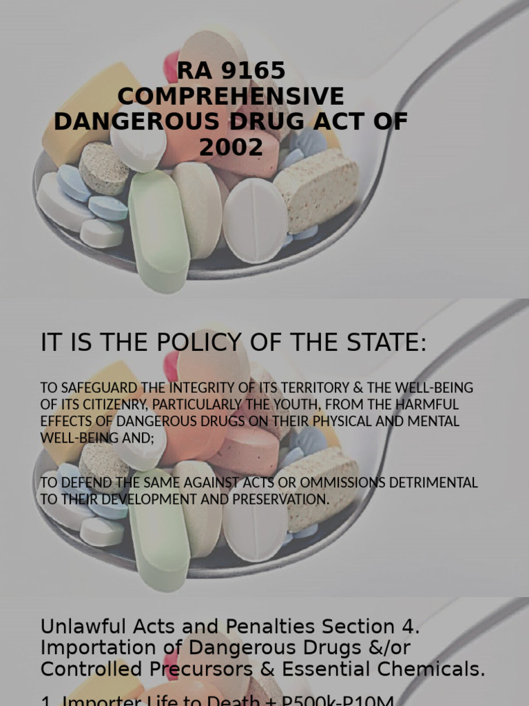 Ra 9165 PPT Topic For Integ | PDF | Narcotic | Statute Of Limitations