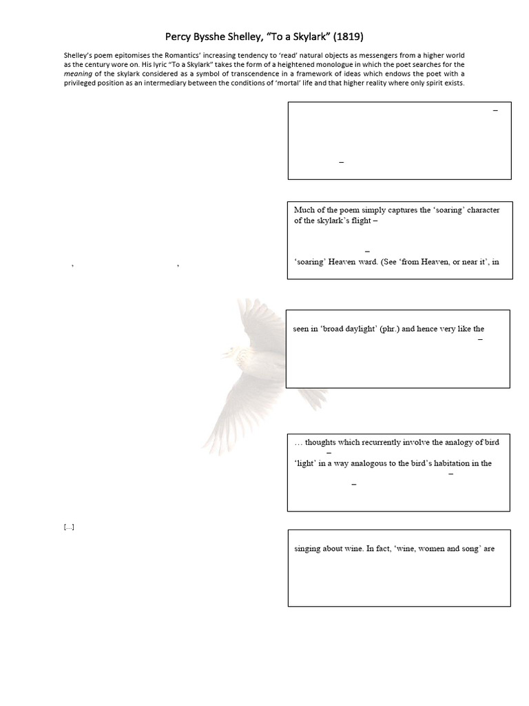 To A Skylark | PDF | Art | Poetry