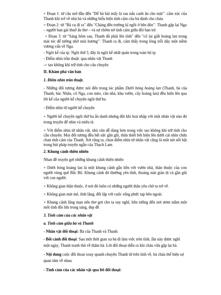 Dư I Bóng Hoàng Lan - TH CH Lam | PDF