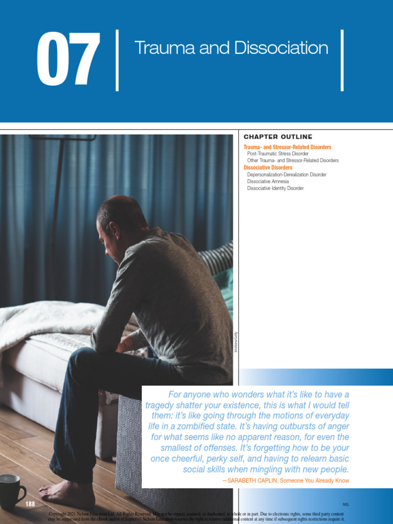 Trauma Chapter | PDF | Psychological Trauma | Dissociation (Psychology)