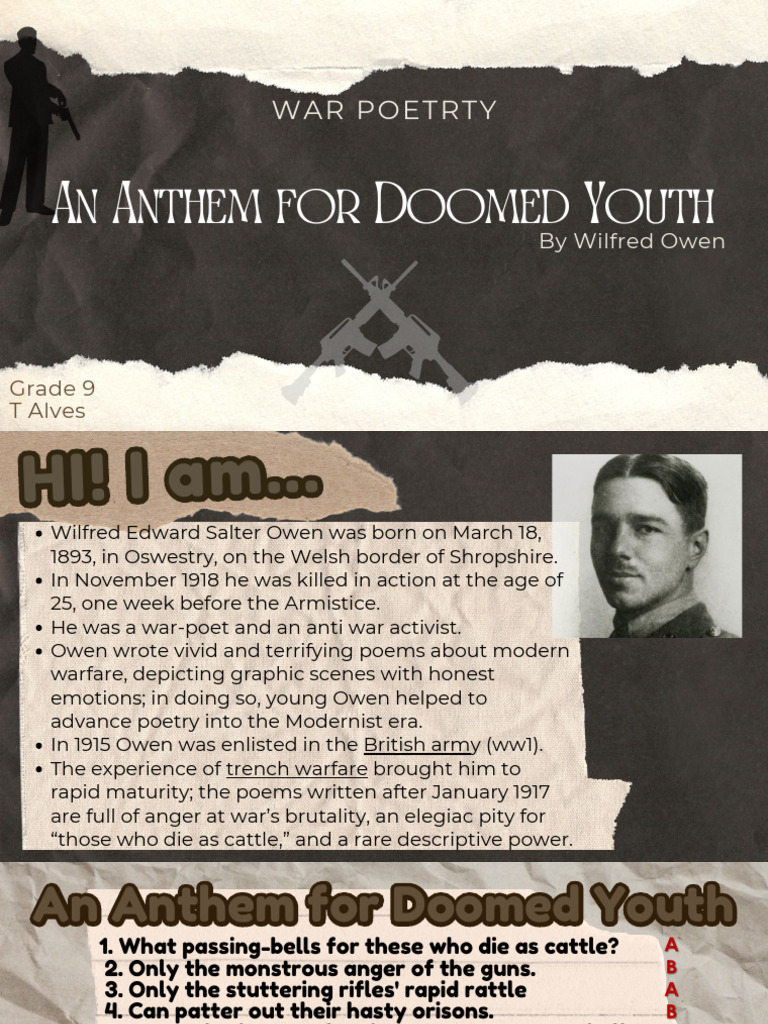 Slides An Anthem for Doomed Youth | PDF | Poetry