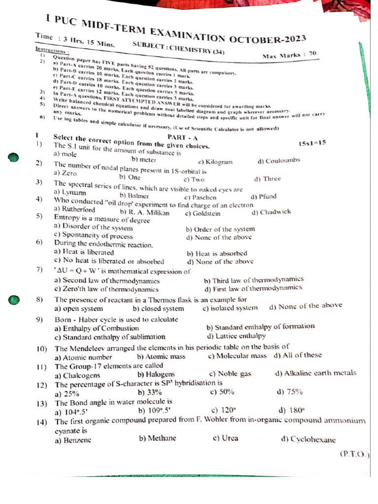 Mid Term Questions Paper 2023 | PDF