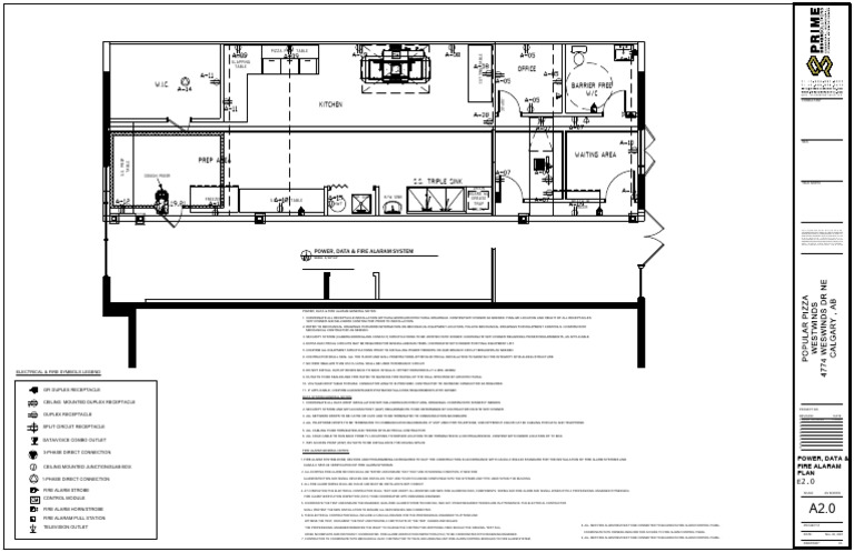 Power Data and Fire Alarm Plan E2.0 | PDF | Electrical Wiring ...