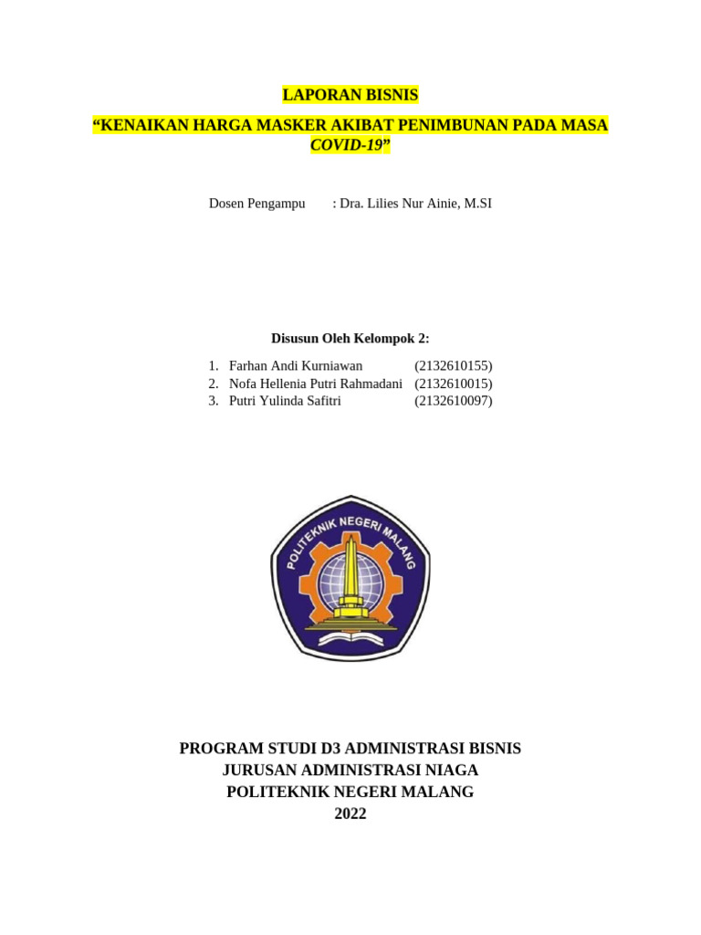 Contoh Laporan Panjang (Detail Report) | PDF | Ilmu Sosial