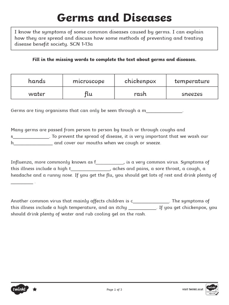 cfe-sc-15-germs-and-diseases-cloze-passage-differentiated-activity ...