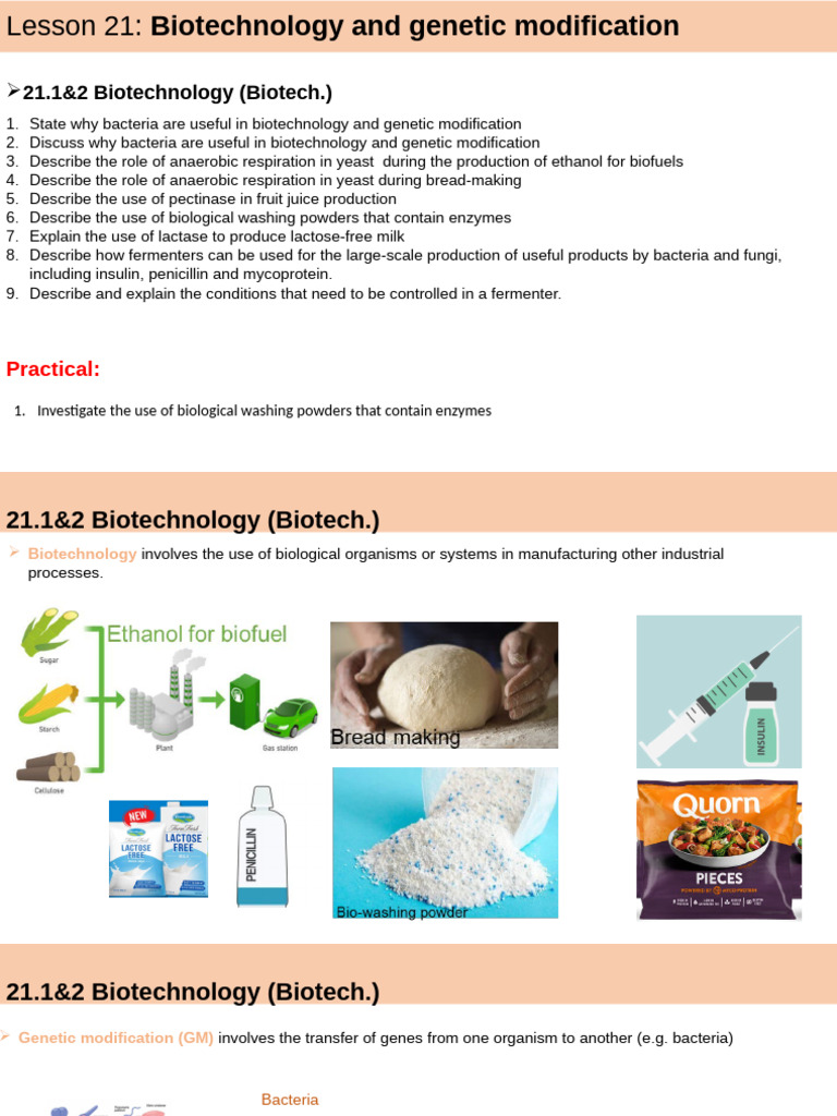 Biotechnology and Genetic Modification Overview | PDF | Genetic ...