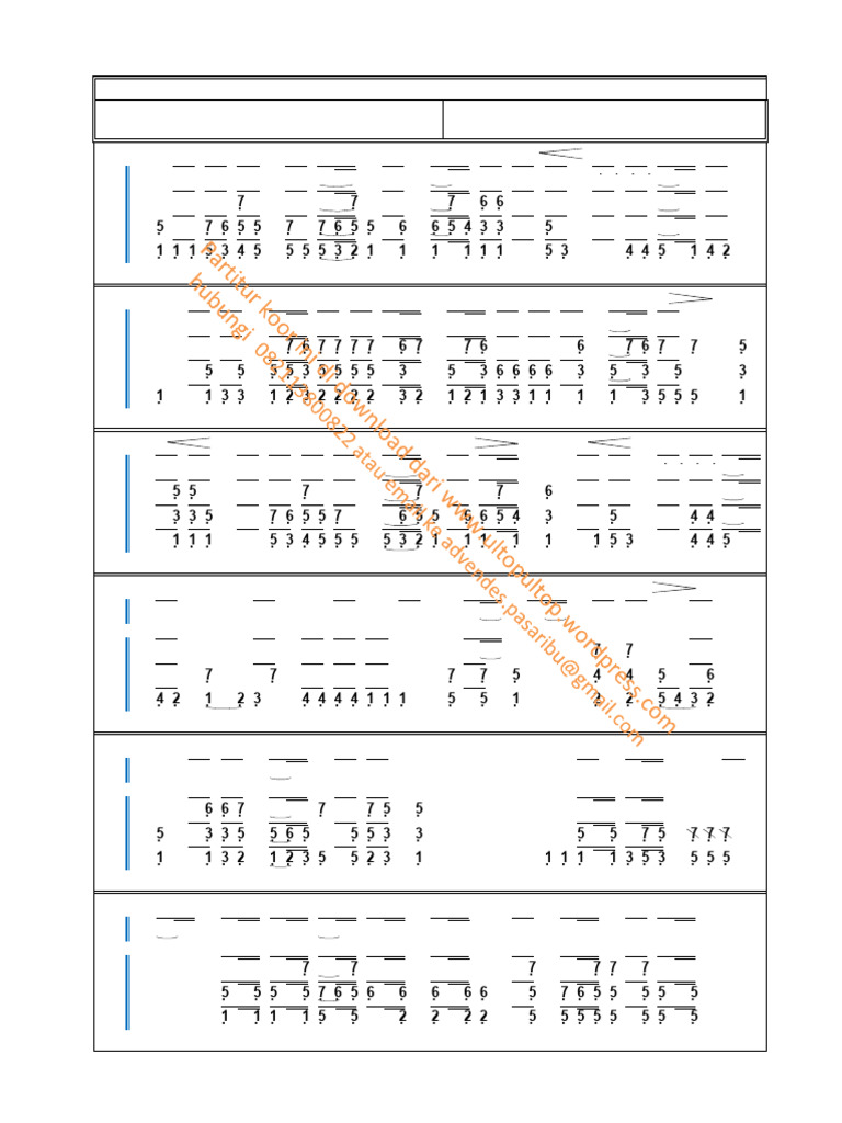 Partitur Koor Pria Batak | PDF | Griya & Taman