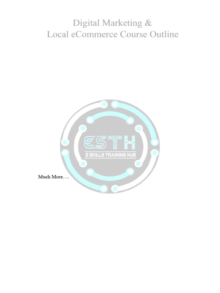 Digital Marketing & eCommerce Course Guide | PDF | Facebook | E Commerce