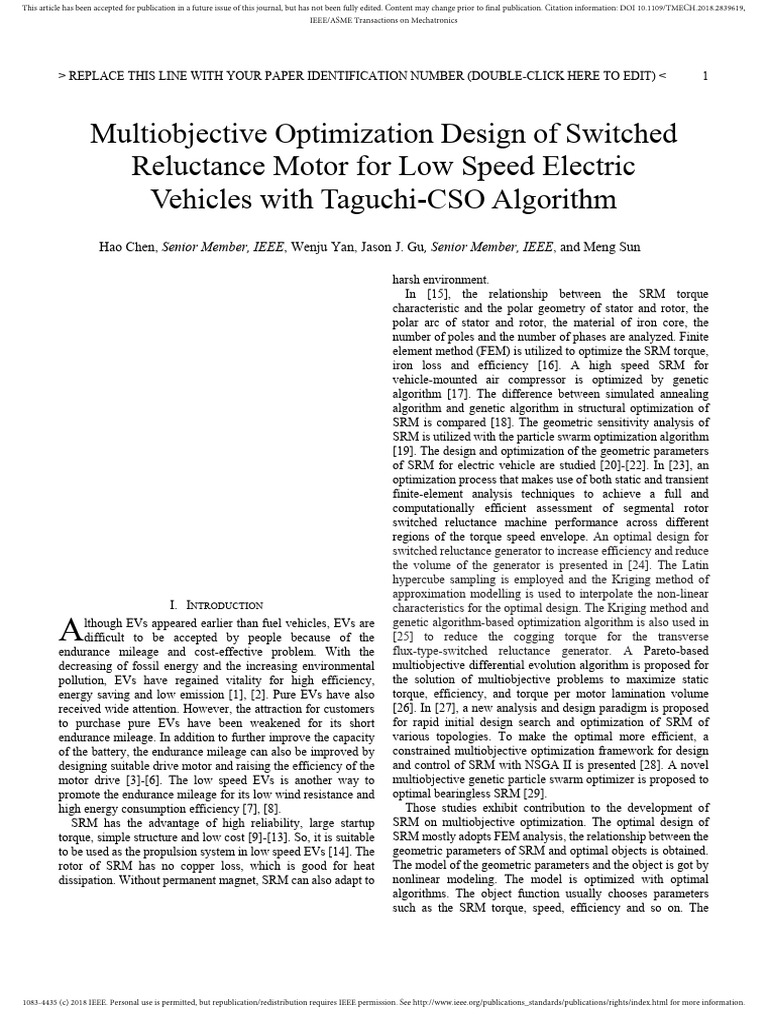 Multiobjective Optimization Design Of Switched Pdf