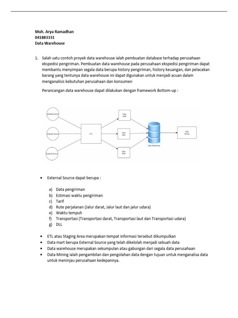 Tugas 1 Data Warehouse PDF | PDF
