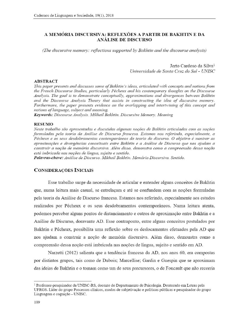Mikhail Bakhtin Citado Unb | PDF