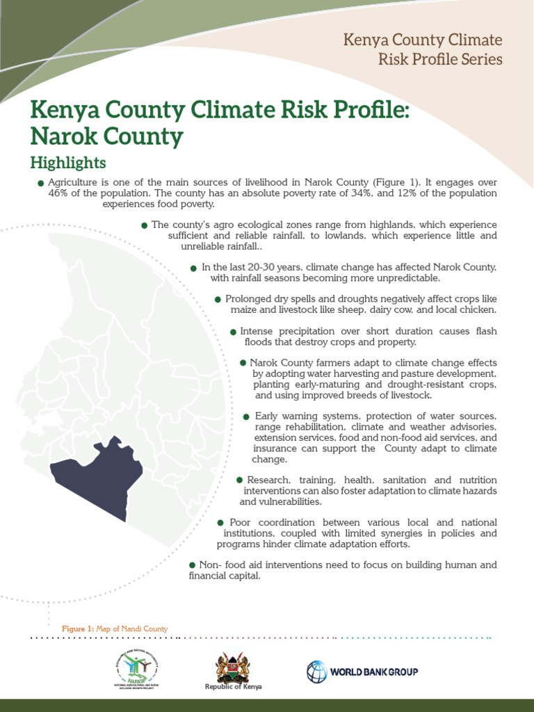 Climate Risks and Agriculture in Narok | PDF | Agriculture | Dairy