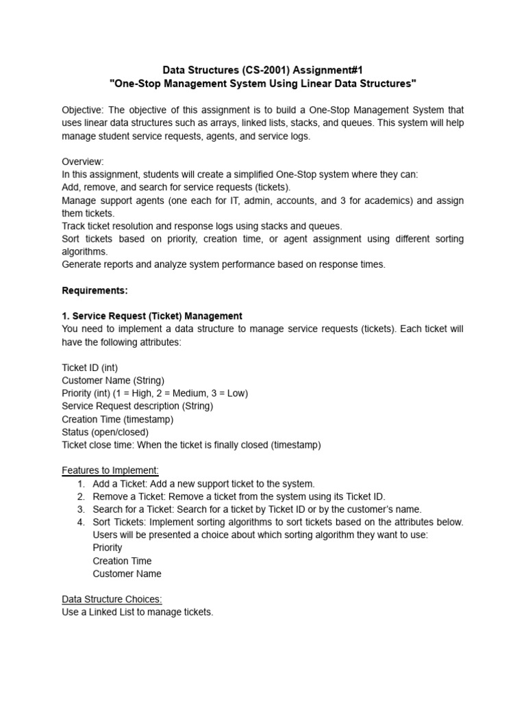 Data Structures Cs 2001 Assignment1 Fall 24 Pdf Queue Abstract Data Type Computer Science