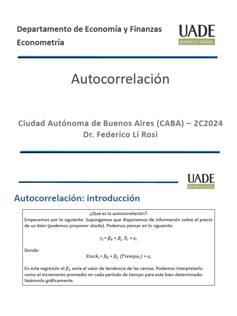 Econometría | PDF | Autocorrelación | Análisis de regresión