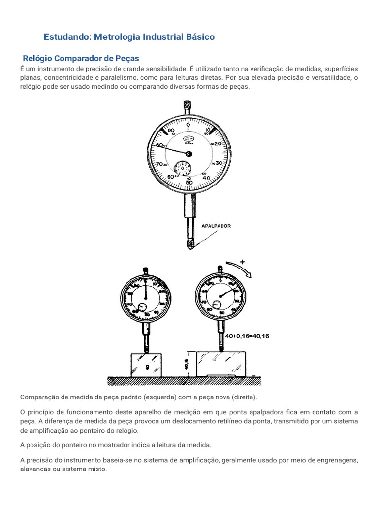 Estudando - Metrologia Industrial Básico - Prime Cursos | PDF