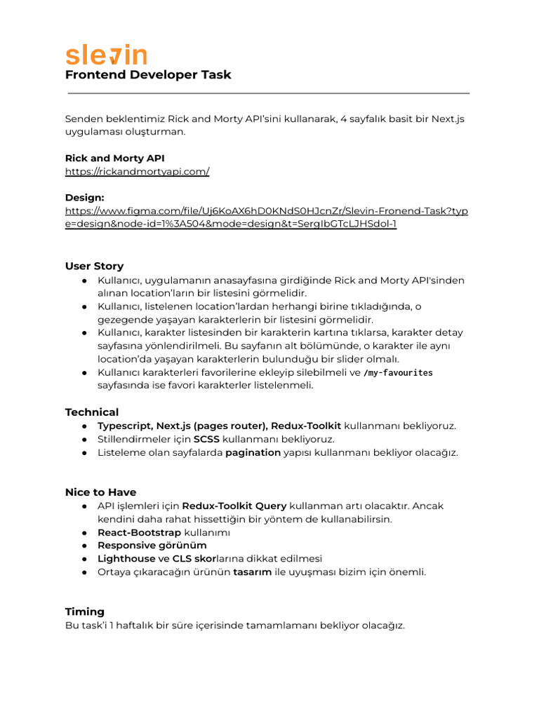 Slevin Frontend Task | PDF