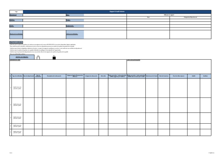 Rapport d'Audit Interne QMS ISO 9001 | PDF | Audit | Management de la ...
