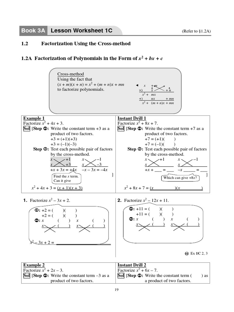 Cross Method for Polynomial Factorization | PDF | Factorization ...